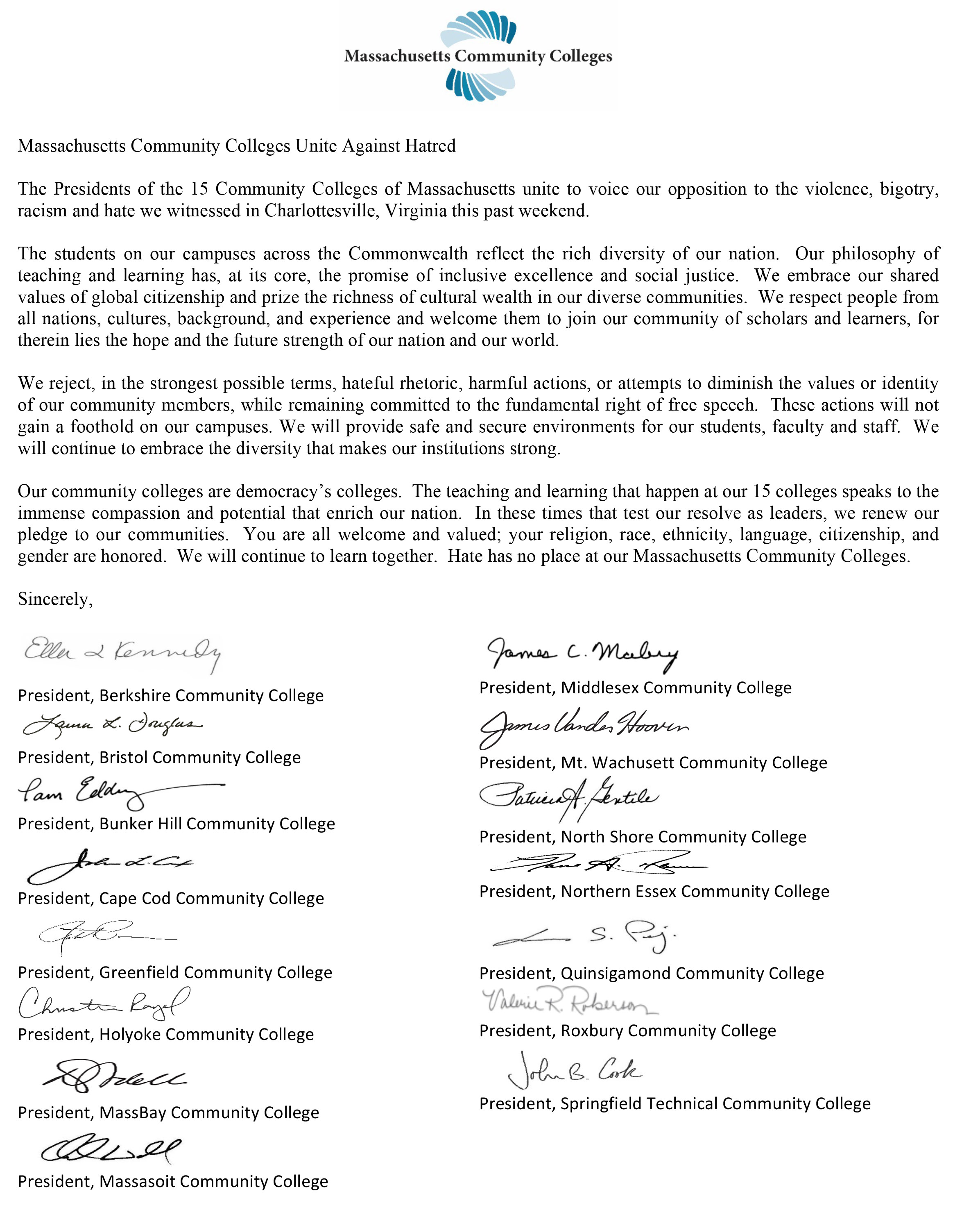 United Against Hate | Holyoke Community College